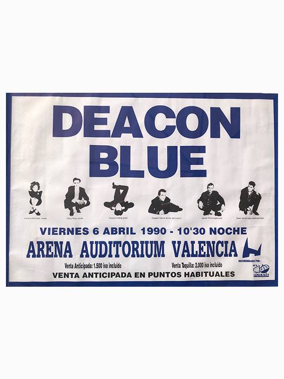 Poster Deacon Blue concierto 1990 en Valencia - Arena Valencia Store
